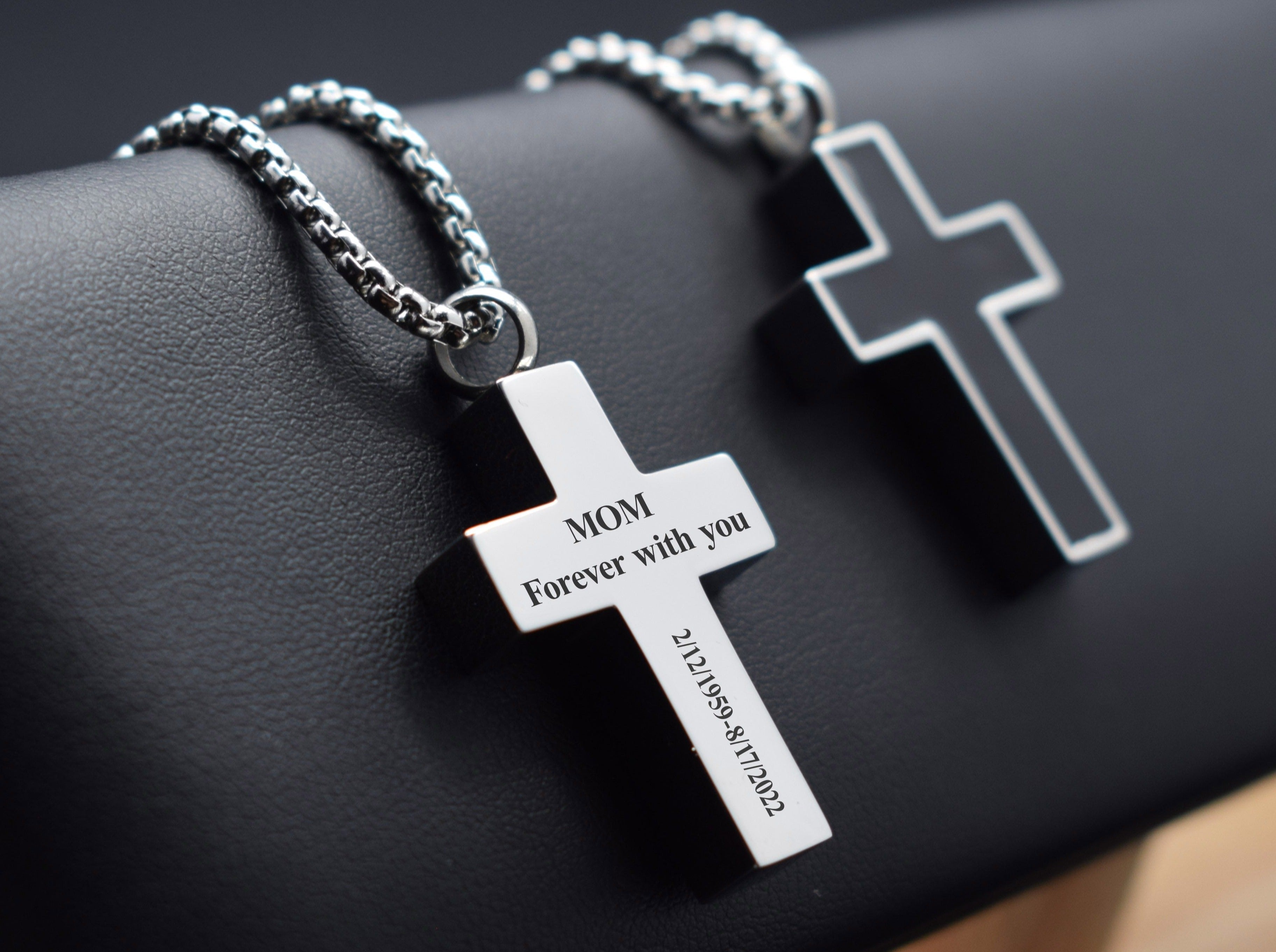 Cremation cross jewelry Loss of mom dad grandma Ashes necklace ...